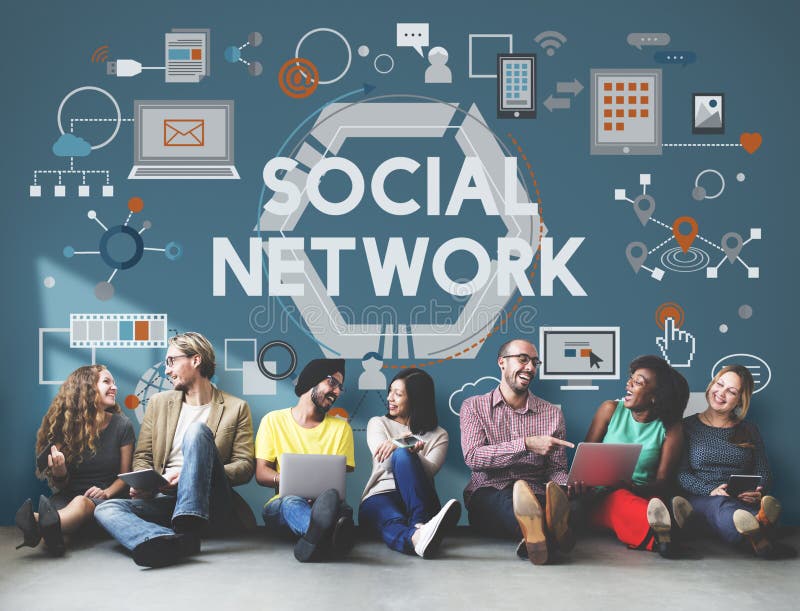 Social Network Connection Digital Communication Concept Stock Photo ...