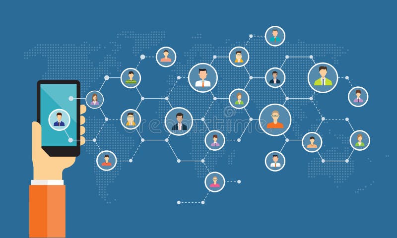 Global Social Business Communication Connection Background Stock Vector ...