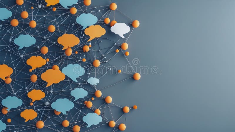 Social Network Connection Visualization Stock Illustration ...