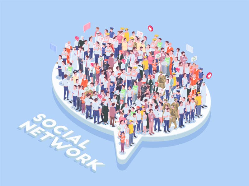 Society People Isometric Background Stock Vector - Illustration of ...