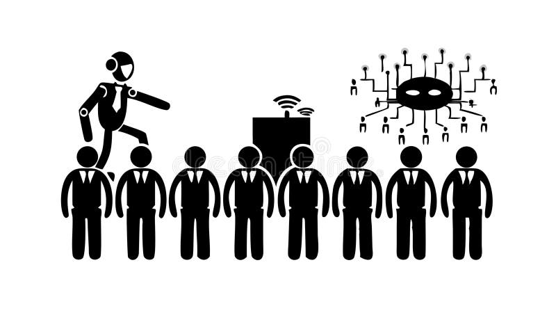 Social Network Crowd. Digital Connections and Collective Intelligence. Vector Design Generative ...