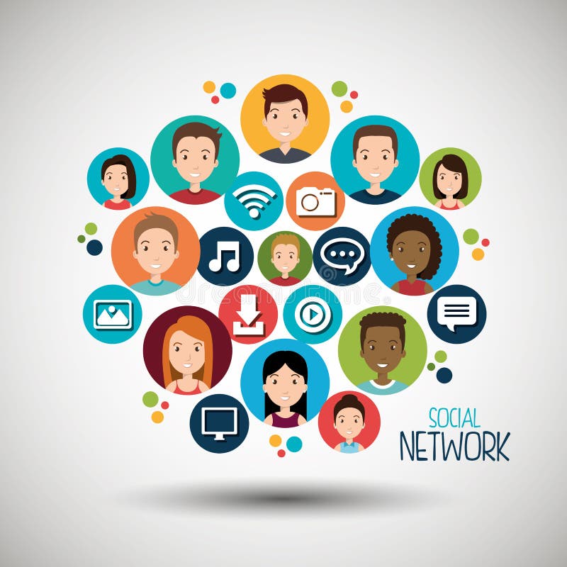 Social network design stock illustration. Illustration of communication ...