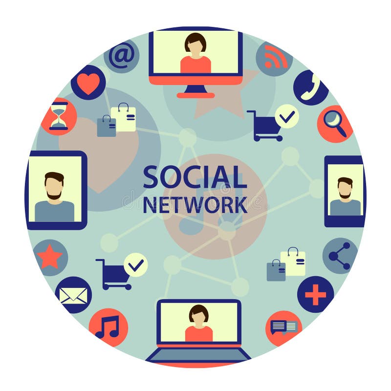 Social network emblem. stock vector. Illustration of business - 50549440