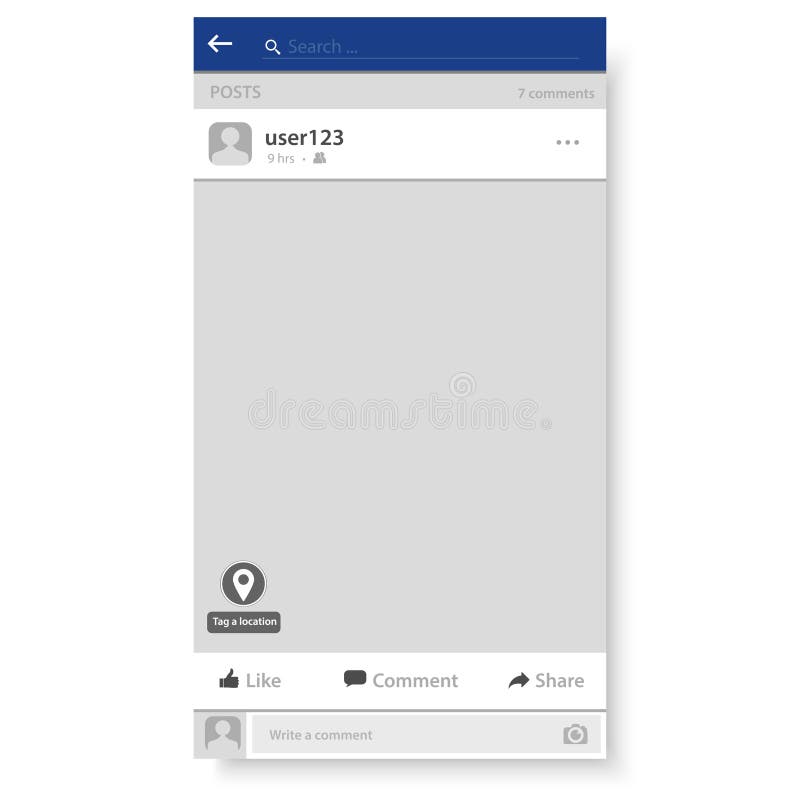 Social Network Frame, Post Messenger Template, Vector Editorial Photo ...
