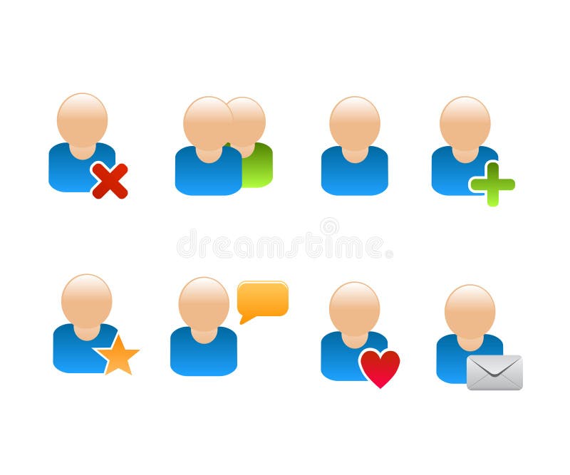 Social Network Friend Icons Stock Vector - Illustration of color ...
