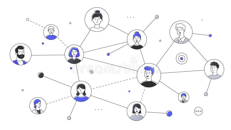 Social Network Global Structure Vector Linear Stock Photo - Image of ...