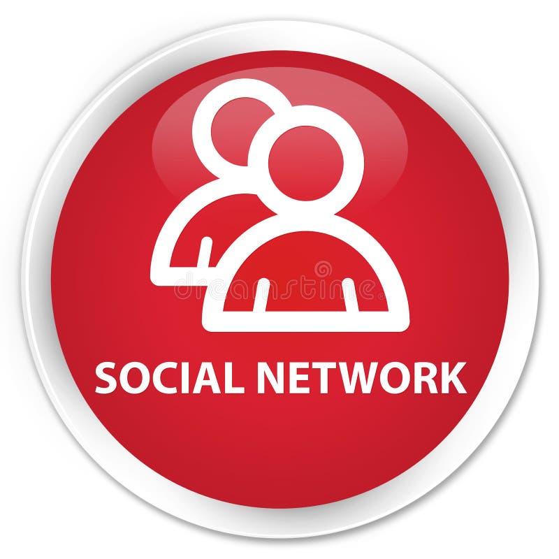Social Network (group Icon) Premium Red Round Button Stock Illustration ...