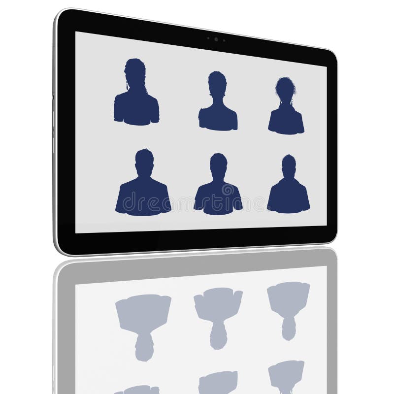 Social Network Group of Tablet Computers Stock Illustration ...