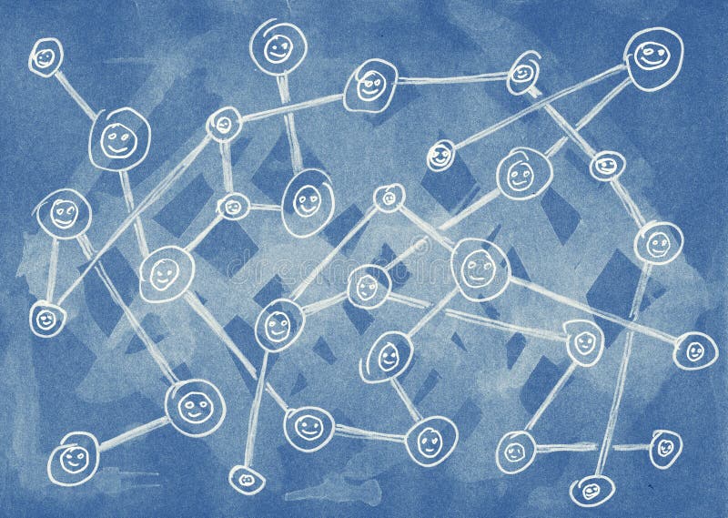 Social network. stock illustration. Illustration of pencil - 54145929