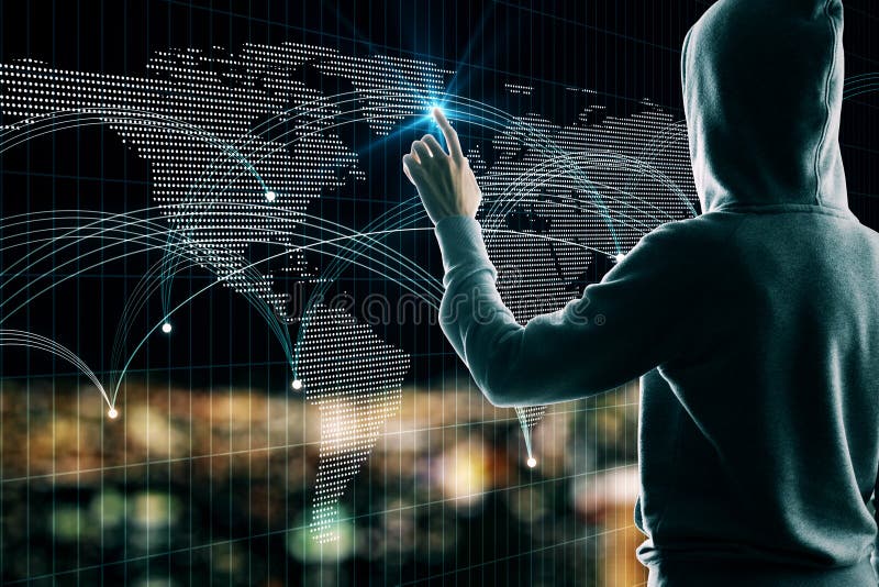 Social Network and Hacking Concept Stock Illustration - Illustration of ...