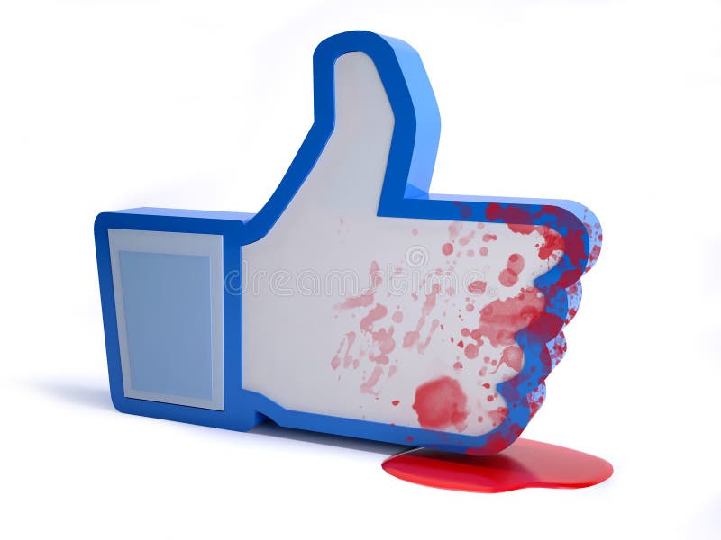 Social Network Hand Icon with Blood, Online Hate Concept Stock ...