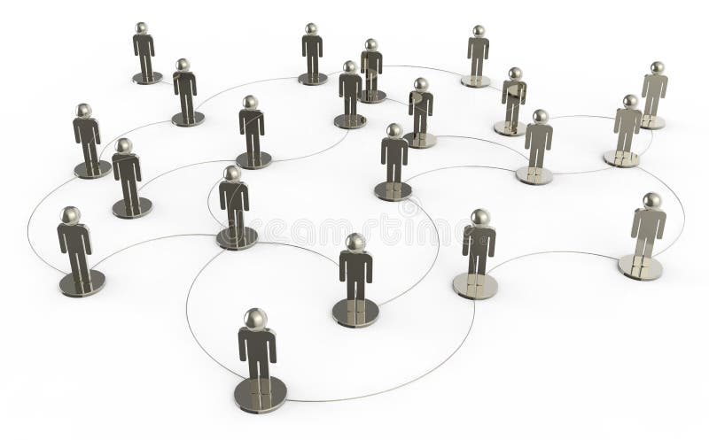 Social Network Human 3d on World Map Stock Illustration - Illustration ...