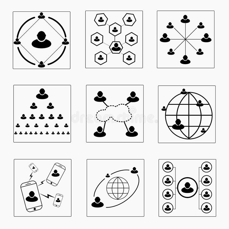 Social Network Icon Business Data Link , Stock Vector - Illustration of ...