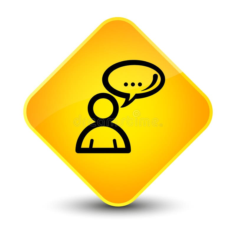 Social Network Icon Elegant Yellow Diamond Button Stock Illustration ...