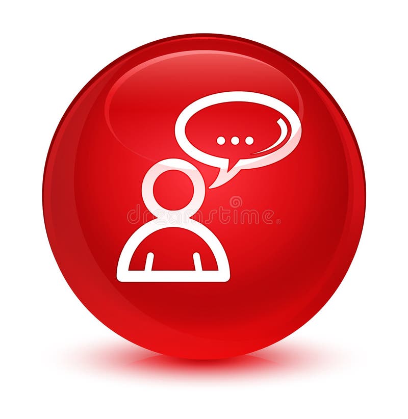 Social Network Icon Glassy Red Round Button Stock Illustration ...