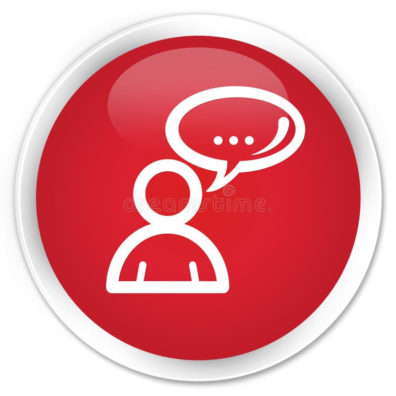 Social Network Icon Premium Red Round Button Stock Illustration ...