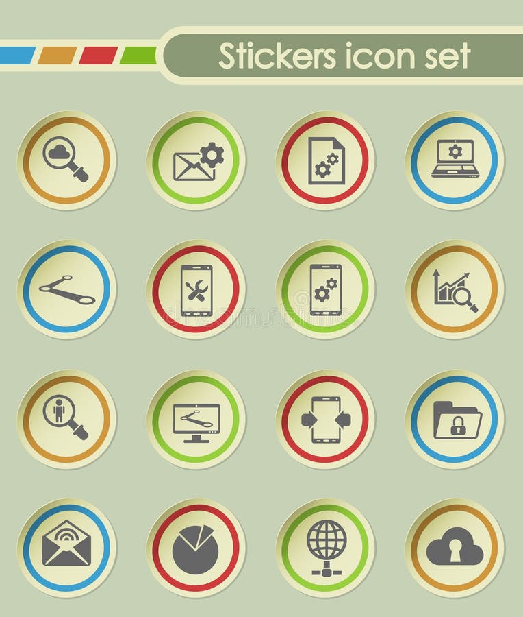 Social network icon set stock vector. Illustration of cloud - 240372742