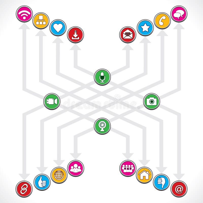Set of Media icons stock vector. Illustration of network - 28107335