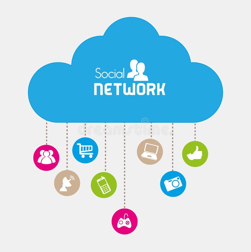 Social network stock vector. Illustration of computing - 33928829