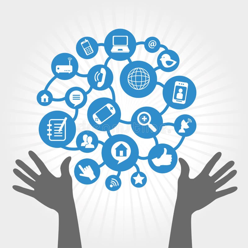 Social Network White Icons Silhouettes Stock Illustrations – 292 Social ...