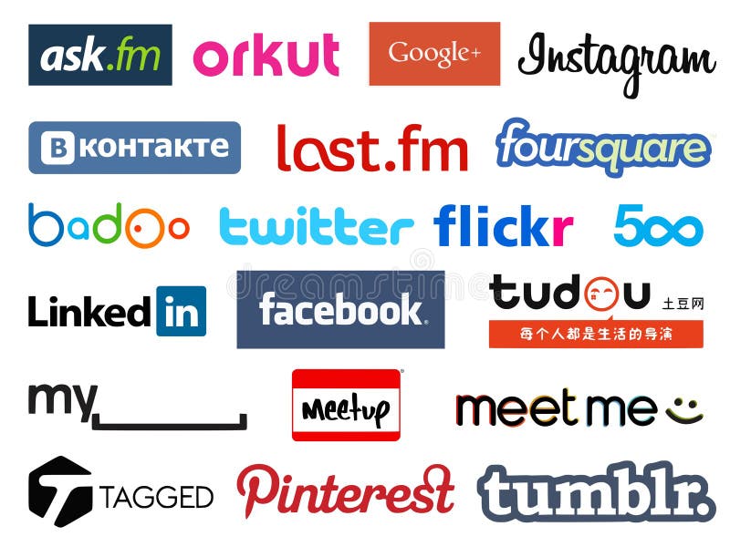 Social network logos editorial photo. Illustration of myspace - 42236946