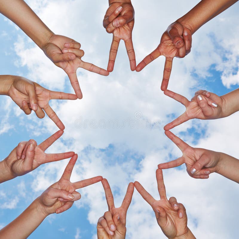 Social Network Made of Many Hands in a Group Stock Image - Image of ...