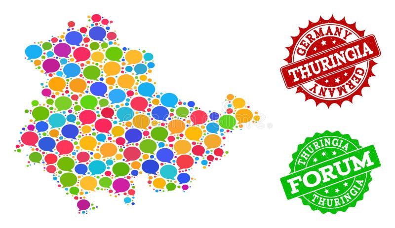 Social Network Map of Thuringia State with Talk Clouds and Scratched ...