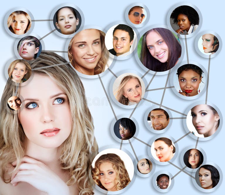 Social Network Media Concept Collage Stock Photo - Image of black ...