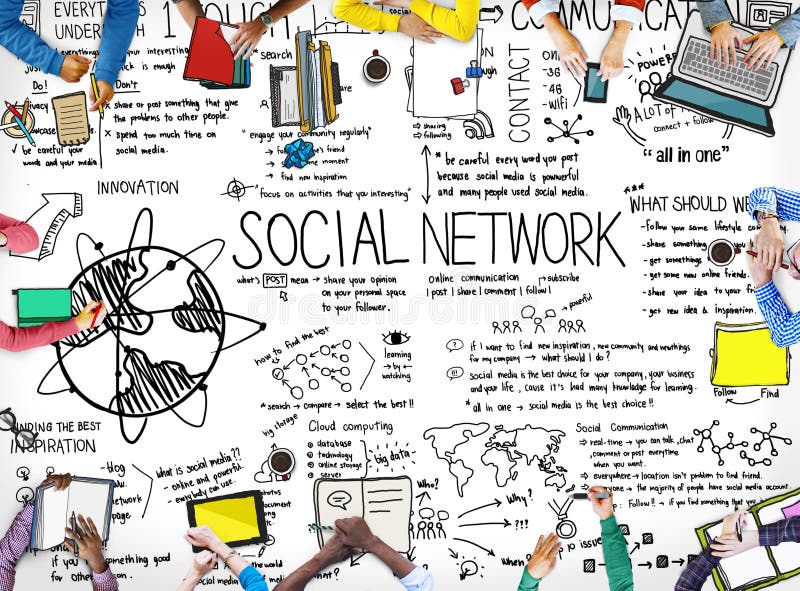 Social Network Media Technology Board Concept Stock Illustration ...