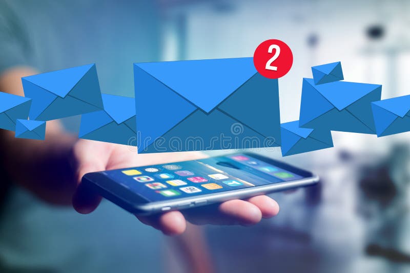 Social Network Message Going Out a Smartphone - Technology Inter Stock ...