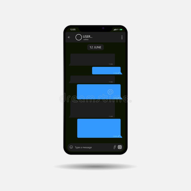 Social Network Messenger Concept Vector Illustration. Messenger Dark ...