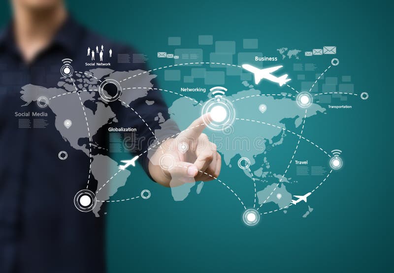 Technology and Social Network Stock Illustration - Illustration of ...