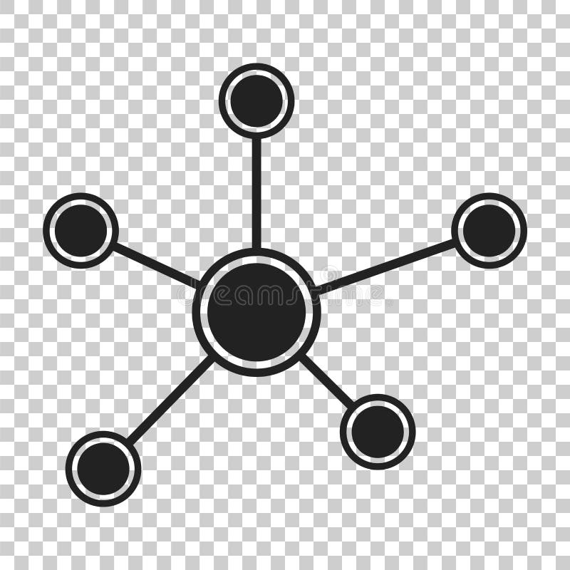 Social Network, Molecule, Dna Icon in Flat Style. Vector Illustration ...