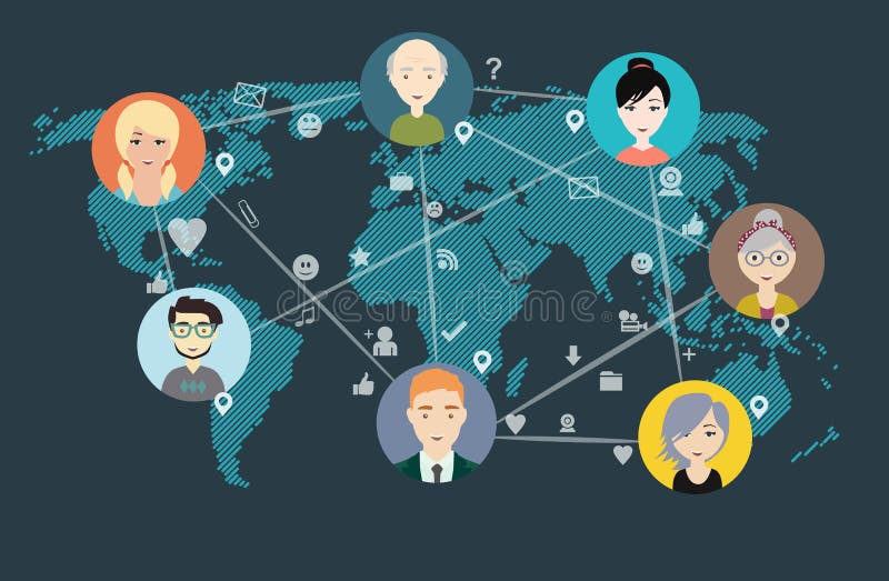 Social Network with People Icon Stock Vector - Illustration of media ...