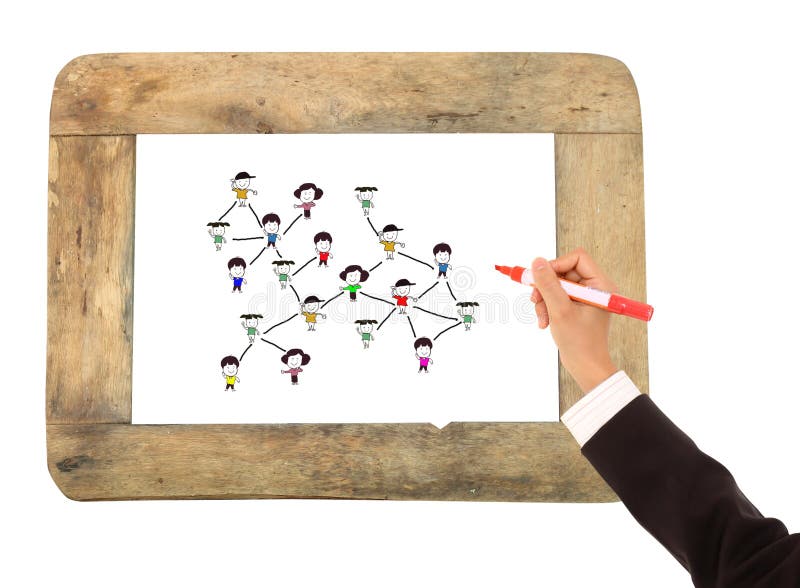 Social Network People Sketch on a Whiteboard Stock Photo - Image of ...