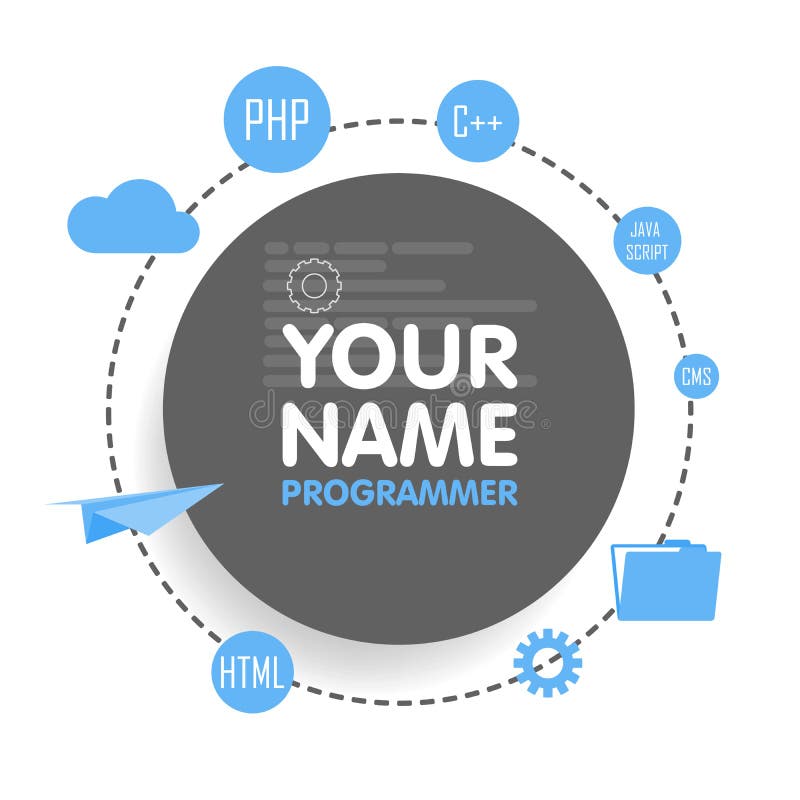 Social Network Programmer Avatar. Place for Your Name Stock Vector ...
