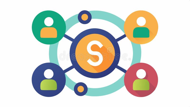 Social Network S Icon with People, Community Connection, Social Media ...