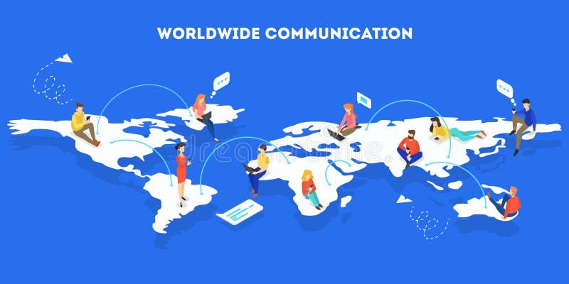 Social Network Scheme. Global Connection between People Stock Vector ...