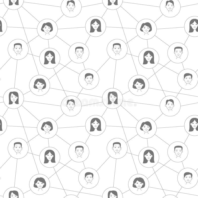 Social Network Scheme Seamless Pattern Stock Vector - Illustration of ...