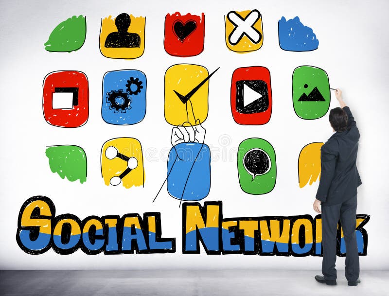 Social Network Social Media Internet Web Online Concept Stock ...