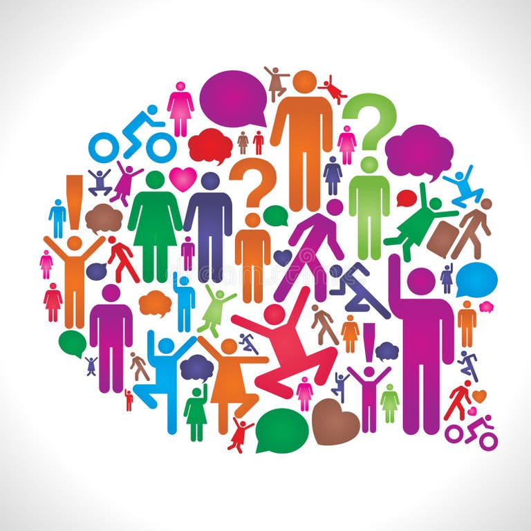 Social Network Status Bubble Stock Vector - Illustration of collage ...