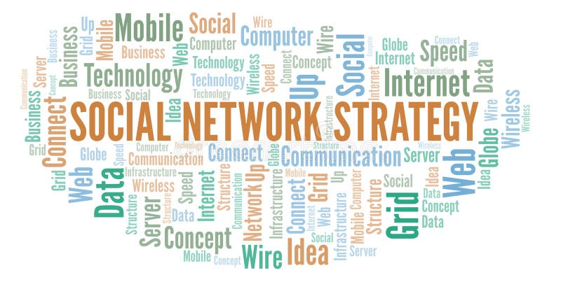 Social Network Strategy Word Cloud. Stock Illustration - Illustration ...