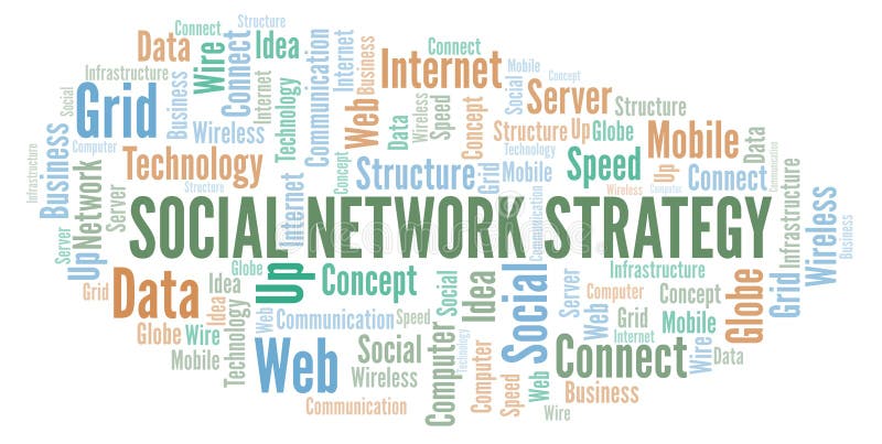 Social Network Strategy Word Cloud. Stock Illustration - Illustration ...