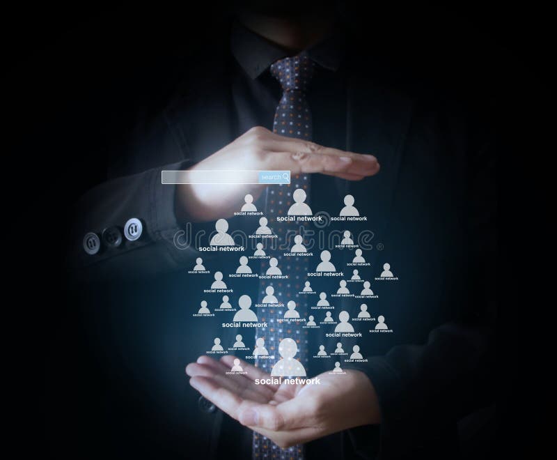 Social Network Structure in Hand Stock Illustration - Illustration of ...