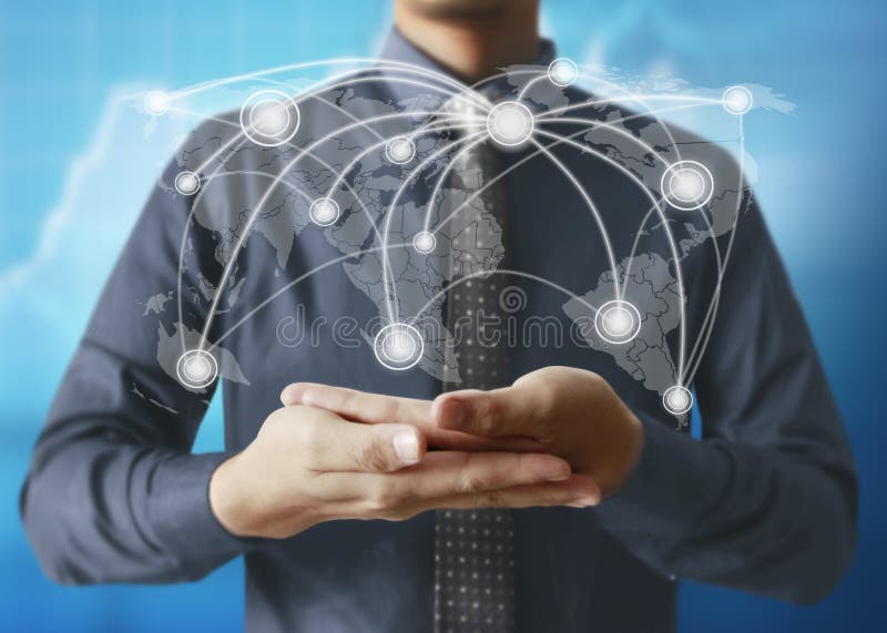 Social Network Structure in Hand Stock Illustration - Illustration of ...