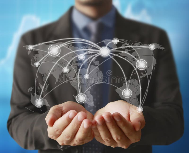 Social Network Structure in Hand Stock Illustration - Illustration of ...