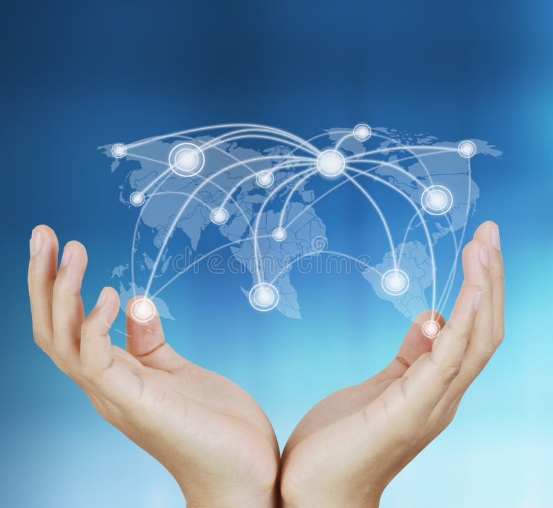 Social Network Structure in Hand Stock Illustration - Illustration of ...