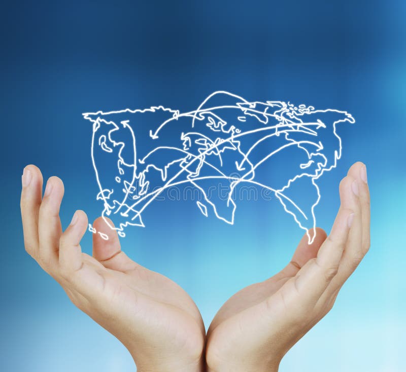 Social Network Structure in Hand Stock Illustration - Illustration of ...