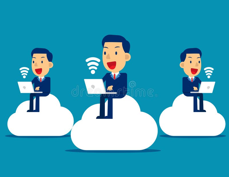 Social Network Surfing. Technology and Multimedia Concept, Flat Cartoon ...