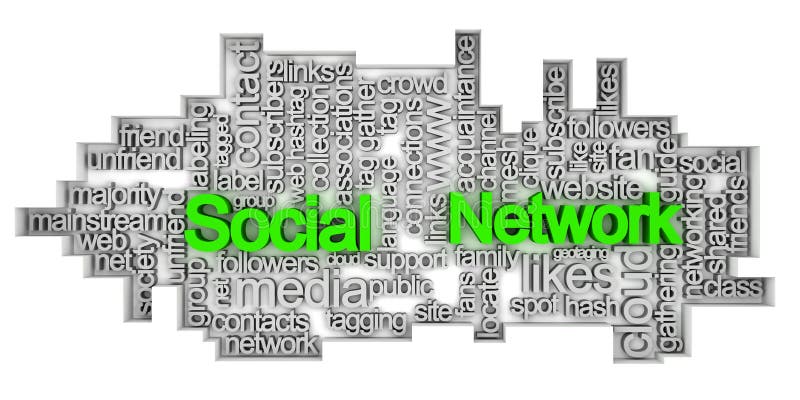 Social network tag cloud stock illustration. Illustration of cloud ...